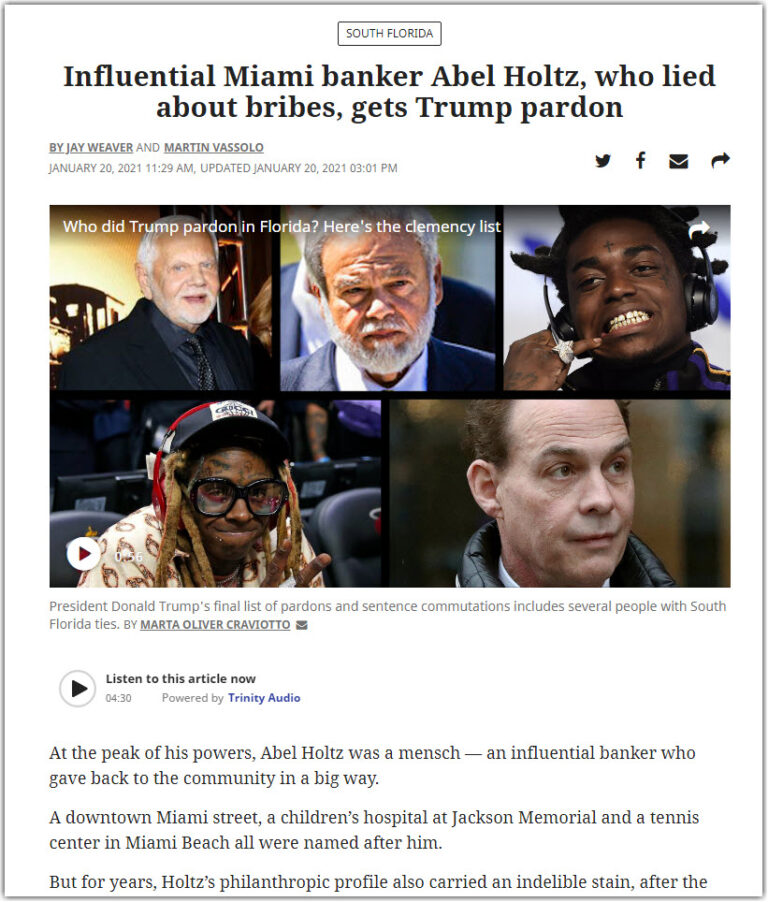President Trump Pardons Miami's Abel Holtzv - Sins of South Beach